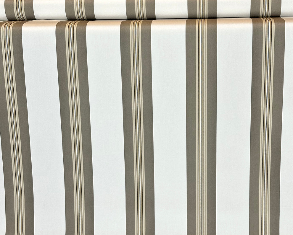 SUNBRELLA SHADE OUTDOOR FABRIC TAUPE TAILORED BAR STRIPE 4945 47" WIDE ...